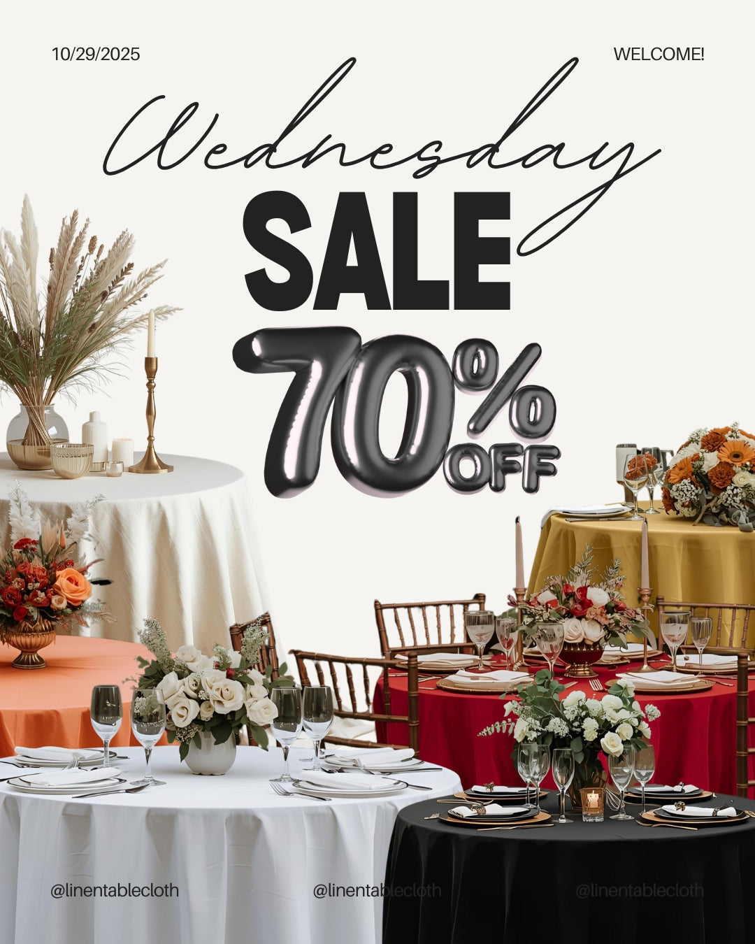 70% off Wednesday Sale Items – LinenTablecloth