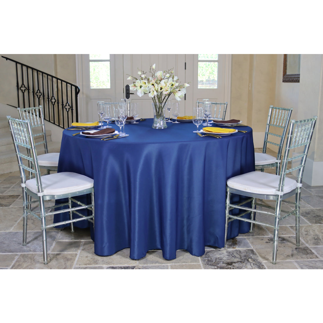 120 In. Round Polyester Tablecloth (20 Colors) — LinenTablecloth