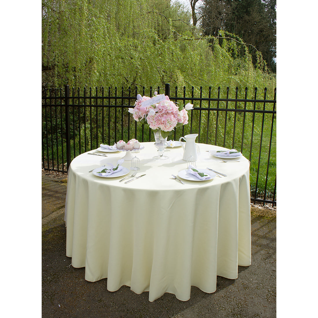120 In. Round Polyester Tablecloth (20 Colors) — LinenTablecloth