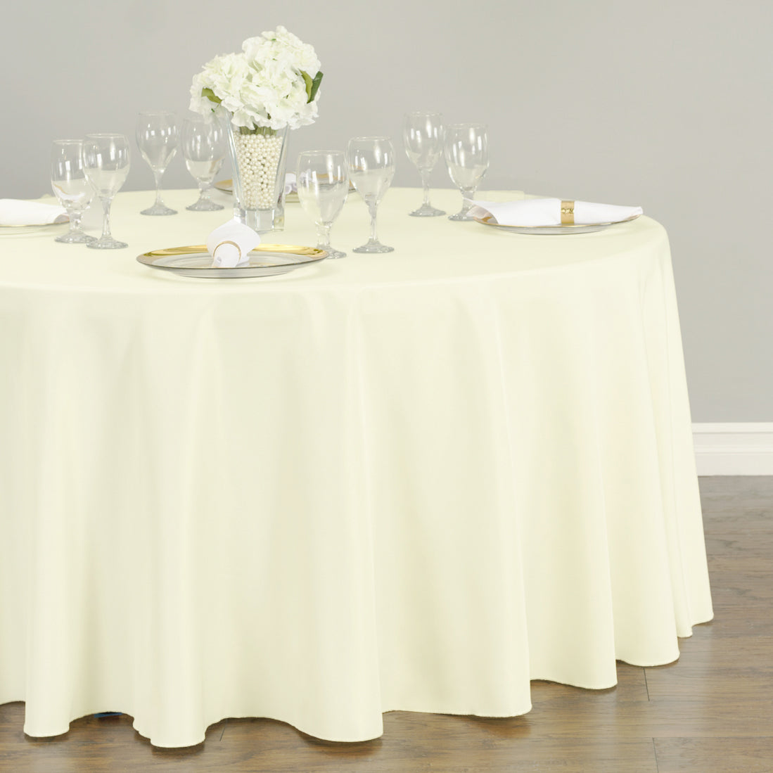 120 In. Round Polyester Tablecloth (20 Colors) — LinenTablecloth