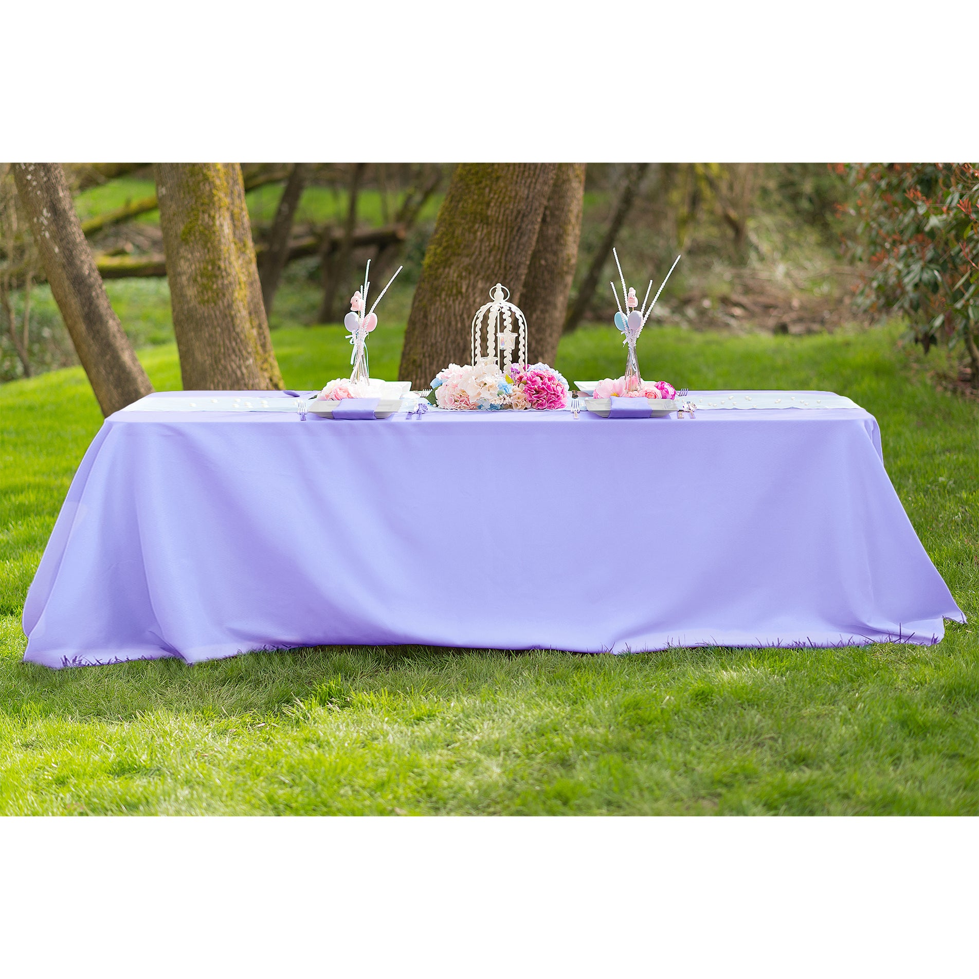 90 X 156 in. Rectangular with Round Corners Polyester Tablecloth (25 C ...