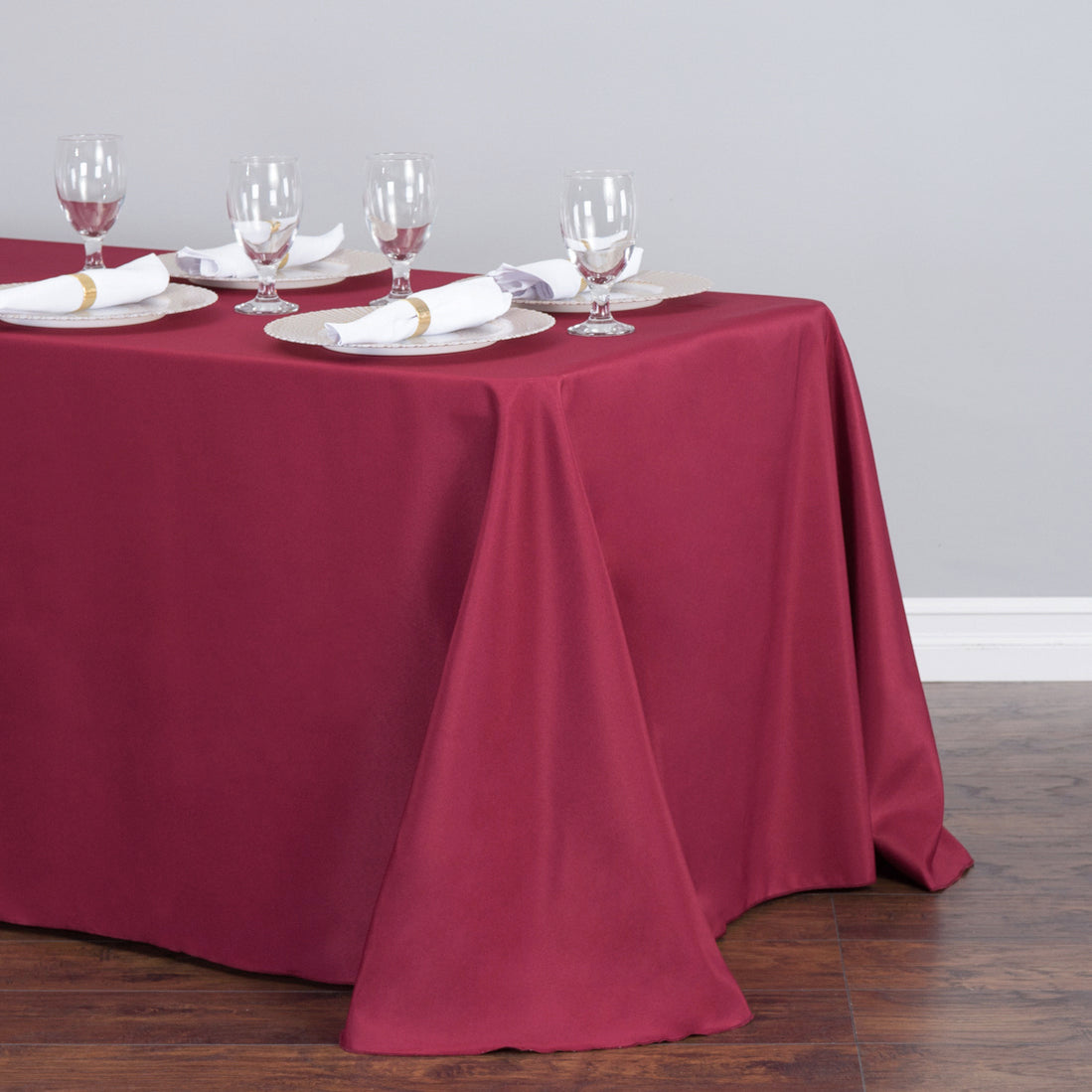 90 X 132 in. Rectangular with Round Corners Polyester Tablecloth (20 C ...