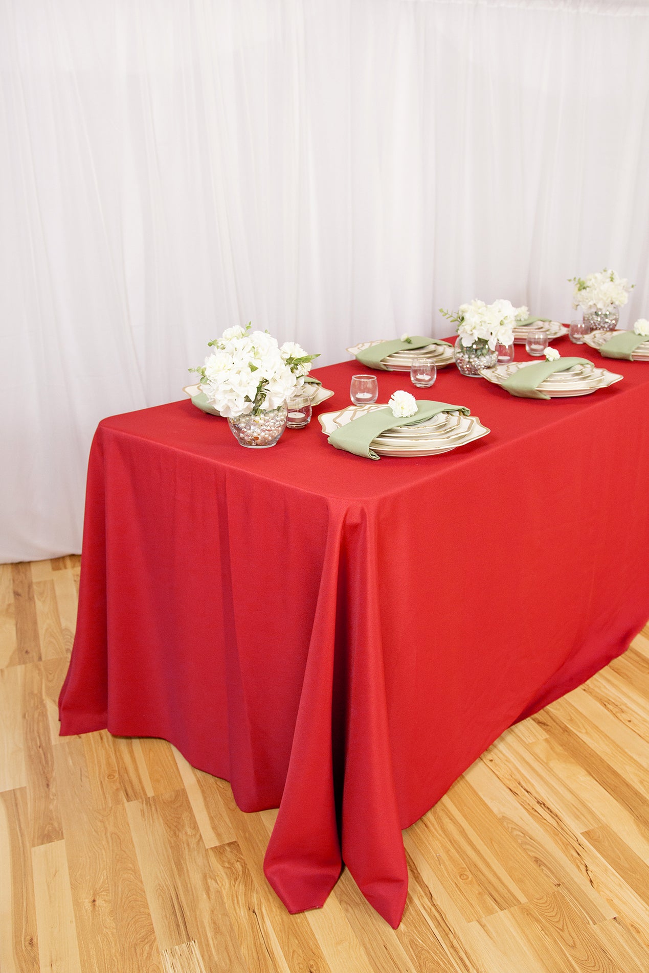90 X 132 in. Rectangular with Round Corners Polyester Tablecloth (20 C ...