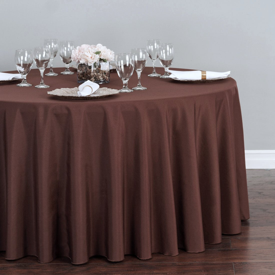 120 in. Round Polyester Tablecloth (27 Colors) — LinenTablecloth