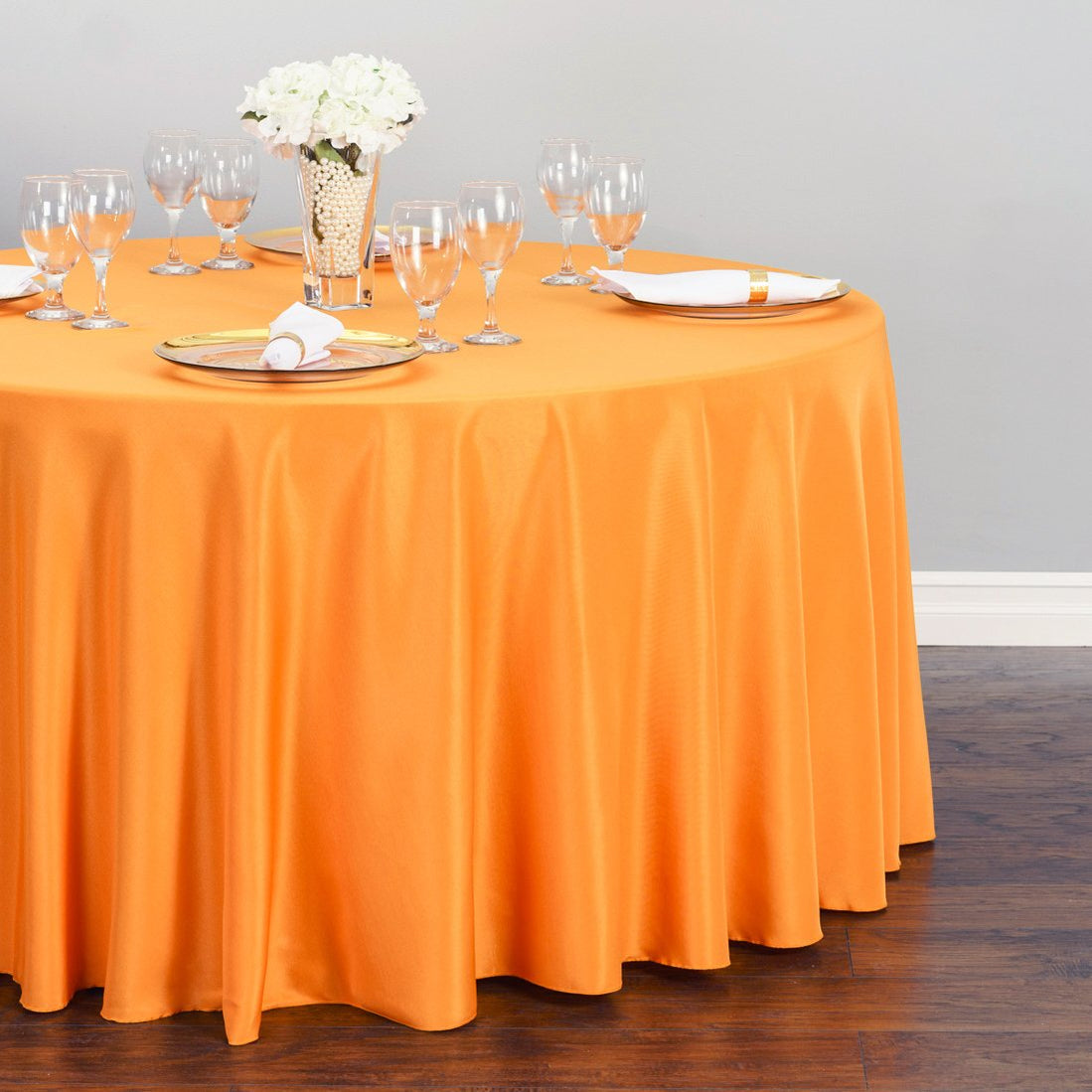 120 in. Round Polyester Tablecloth (27 Colors) — LinenTablecloth