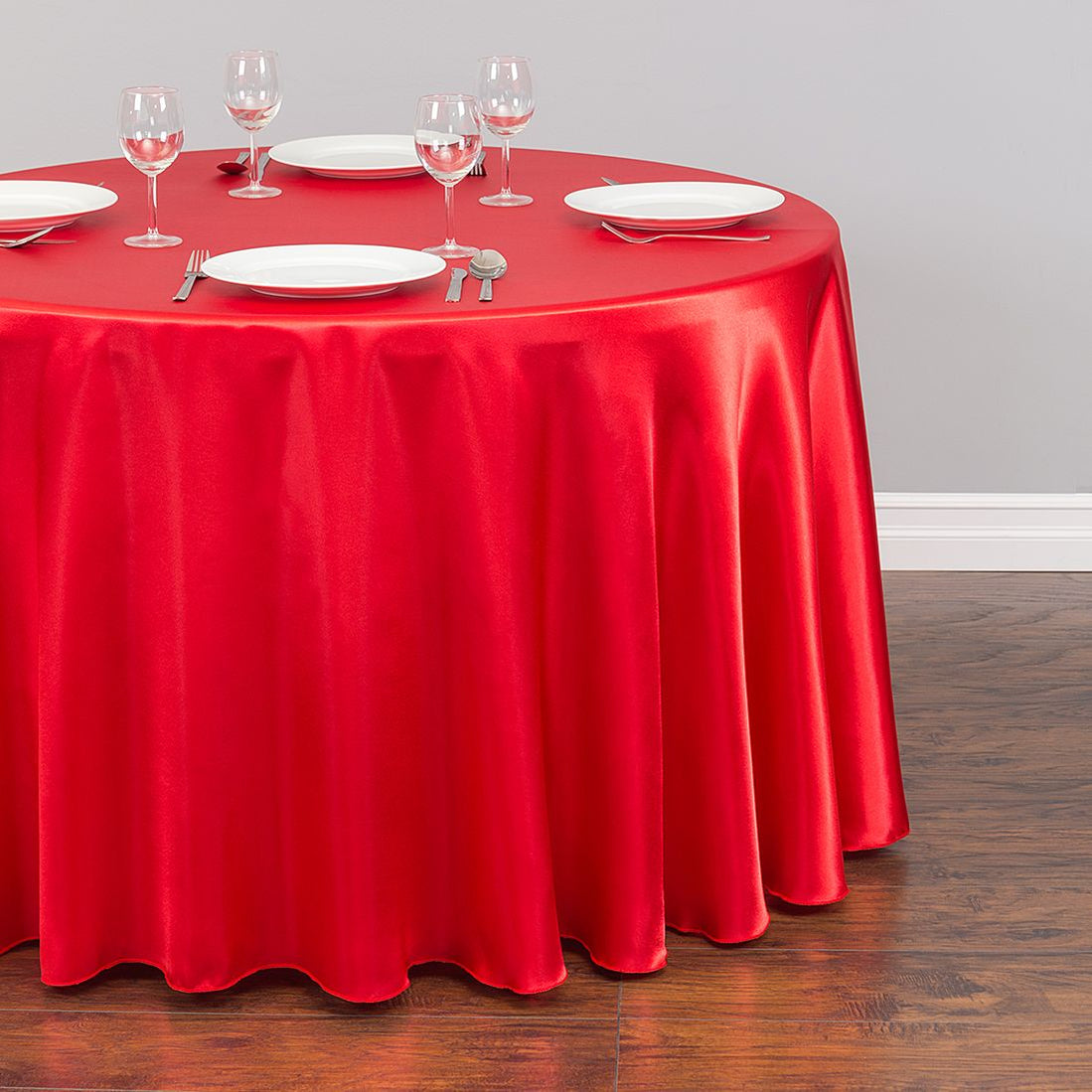 120 in. Round Satin Tablecloth (29 Colors) — LinenTablecloth