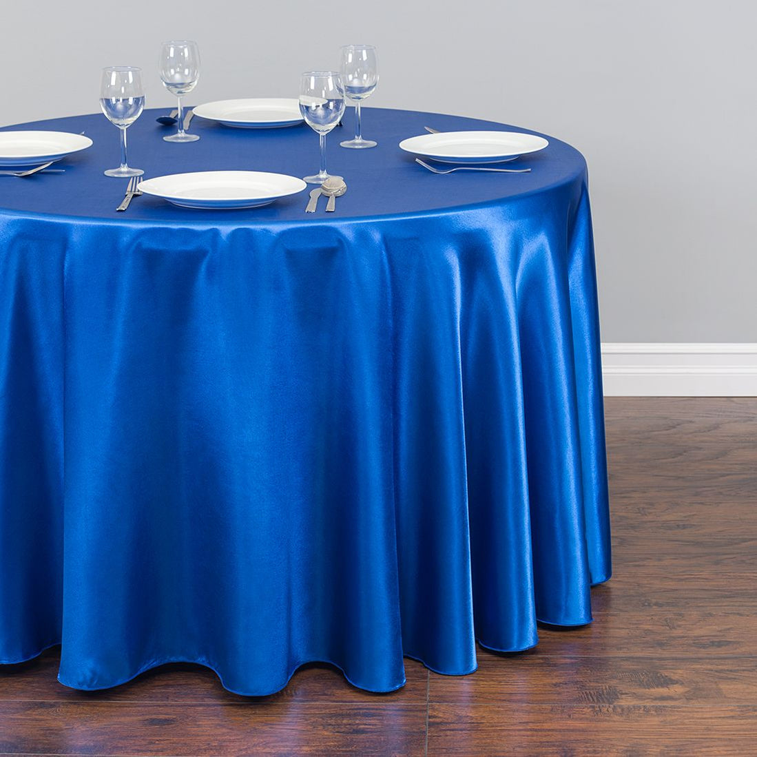 108 in. Round Satin Tablecloth (14 Colors) — LinenTablecloth