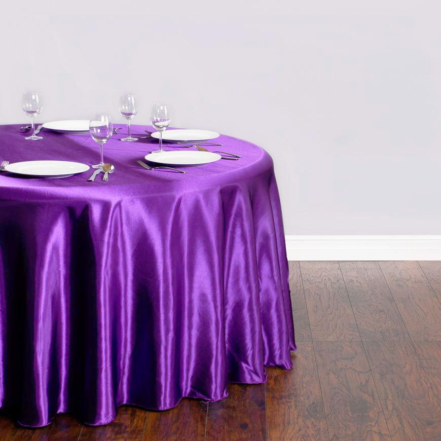 120 in. Round Satin Tablecloth (14 Colors) – LinenTablecloth