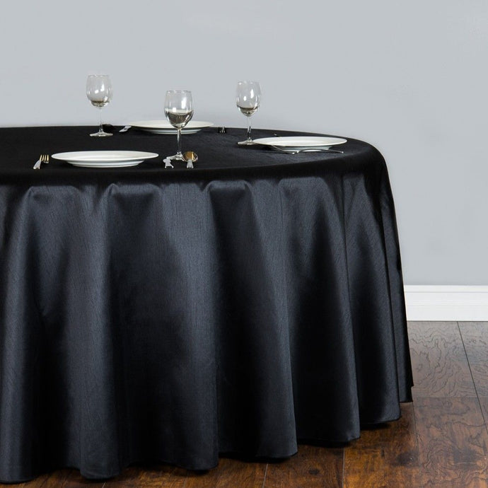132 in. Round Shantung Silk Tablecloth (7 Colors) – LinenTablecloth