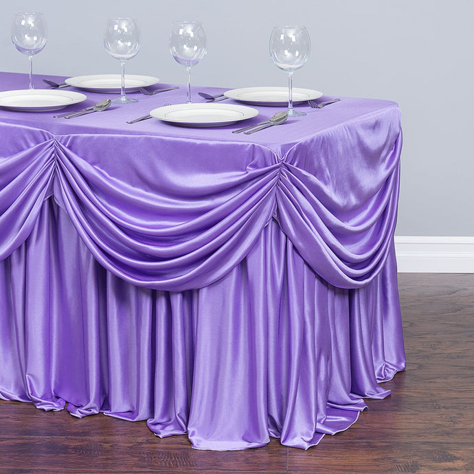 6 ft. Drape Chiffon All-In-1 Tablecloth/Pleated Skirt (8 Colors ...