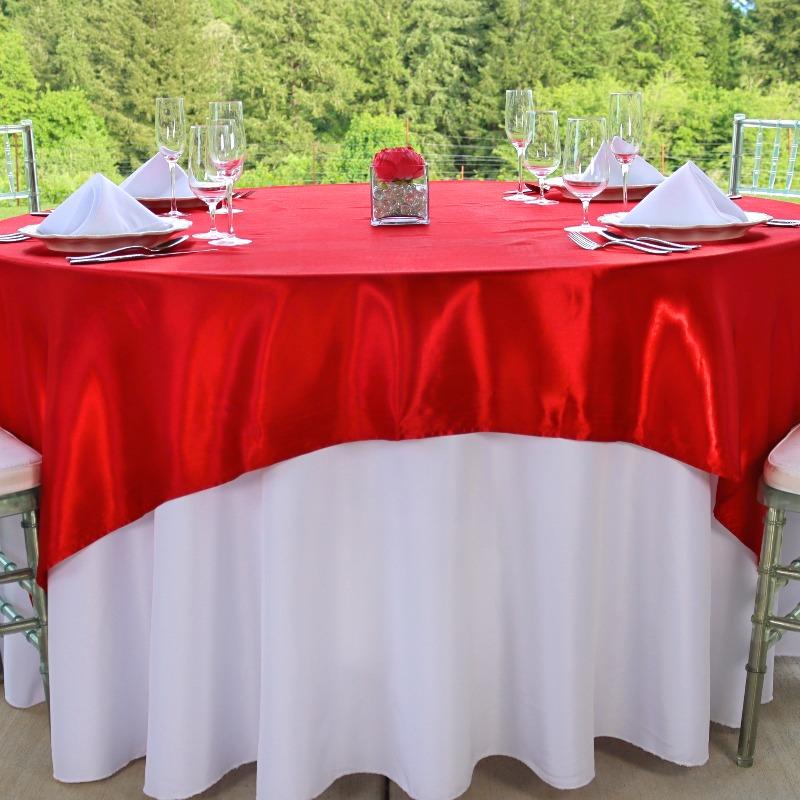 72 in. Square Satin Overlay (23 Colors) – LinenTablecloth