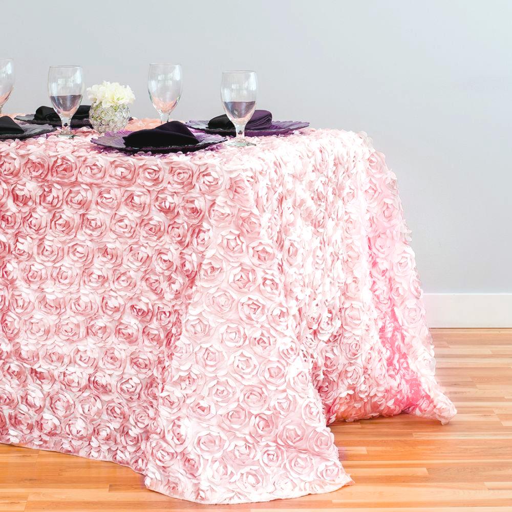 88 X 154 in. Rectangular Rosette Satin Tablecloth (10 Colors ...