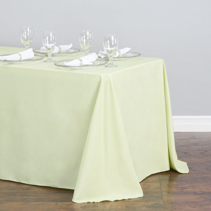 90 X 156 in. Rectangular Polyester Tablecloth Tea Green – LinenTablecloth