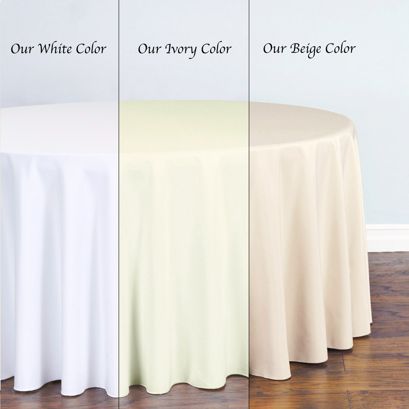 108 in. Round Polyester Tablecloth (20 Colors) — LinenTablecloth